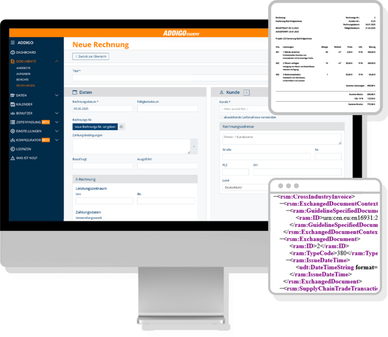 E-Rechnung Software | XRechnung und ZUGFeRD
